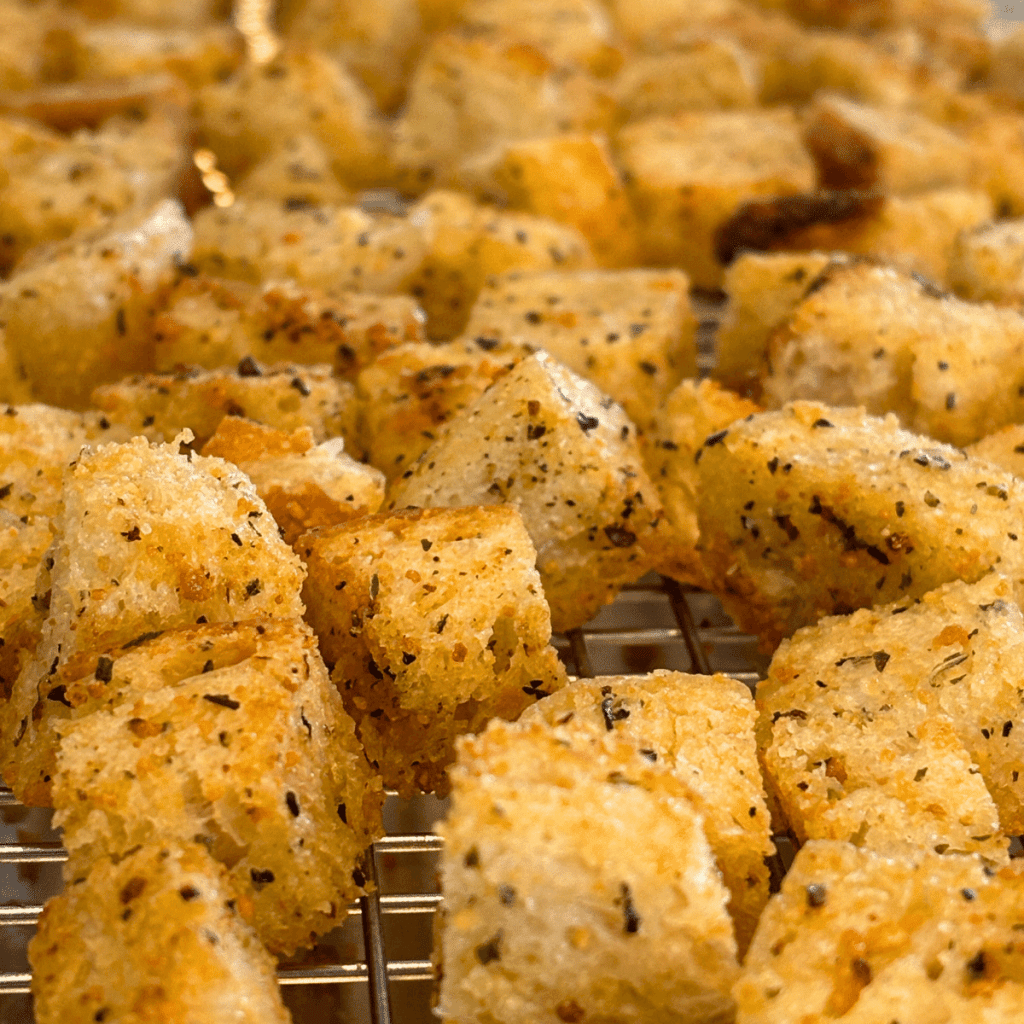 Italian Seasoned Sourdough Croutons - Grinding Gears Farmstead